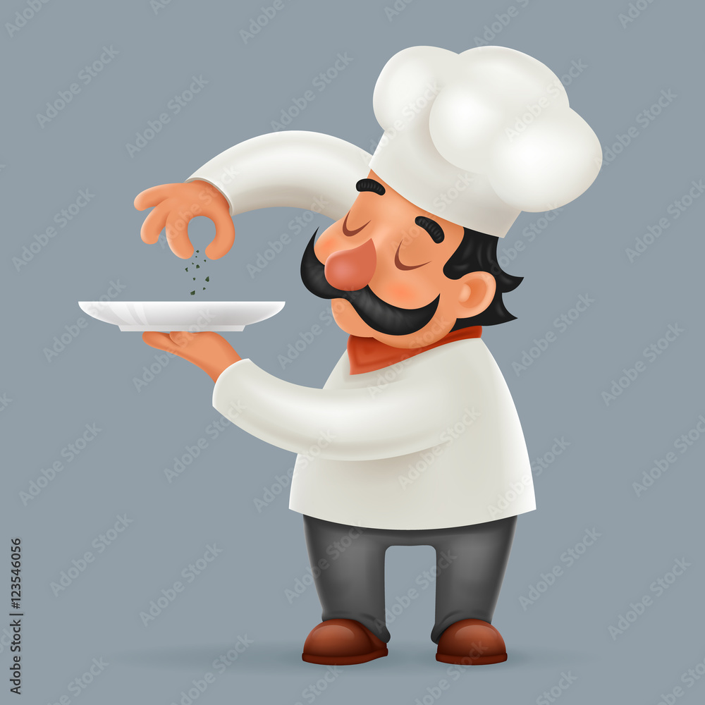 Chef Cook Serving Food 3d Realistic Cartoon Character Design Isolated ...