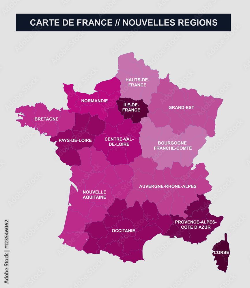 carte France, 13 régions Stock Vector | Adobe Stock