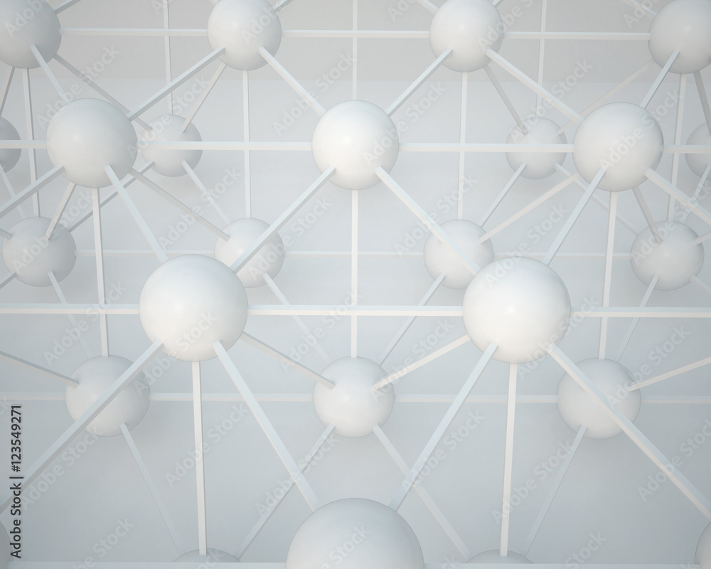 3d illustration. Abstract white three-dimensional composition, render ...