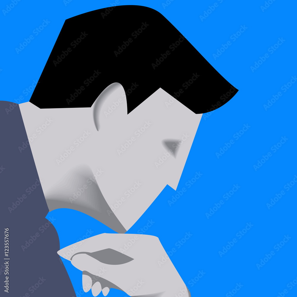 Thinking businessman template. Pensive businessman in business suit ...