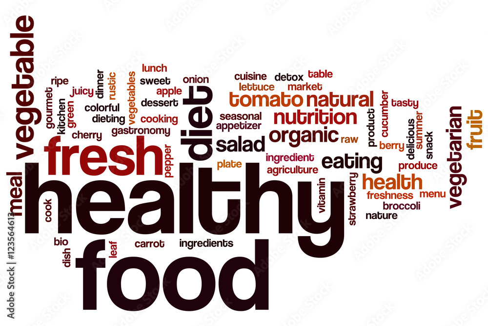 Healthy food word cloud Stock Illustration | Adobe Stock