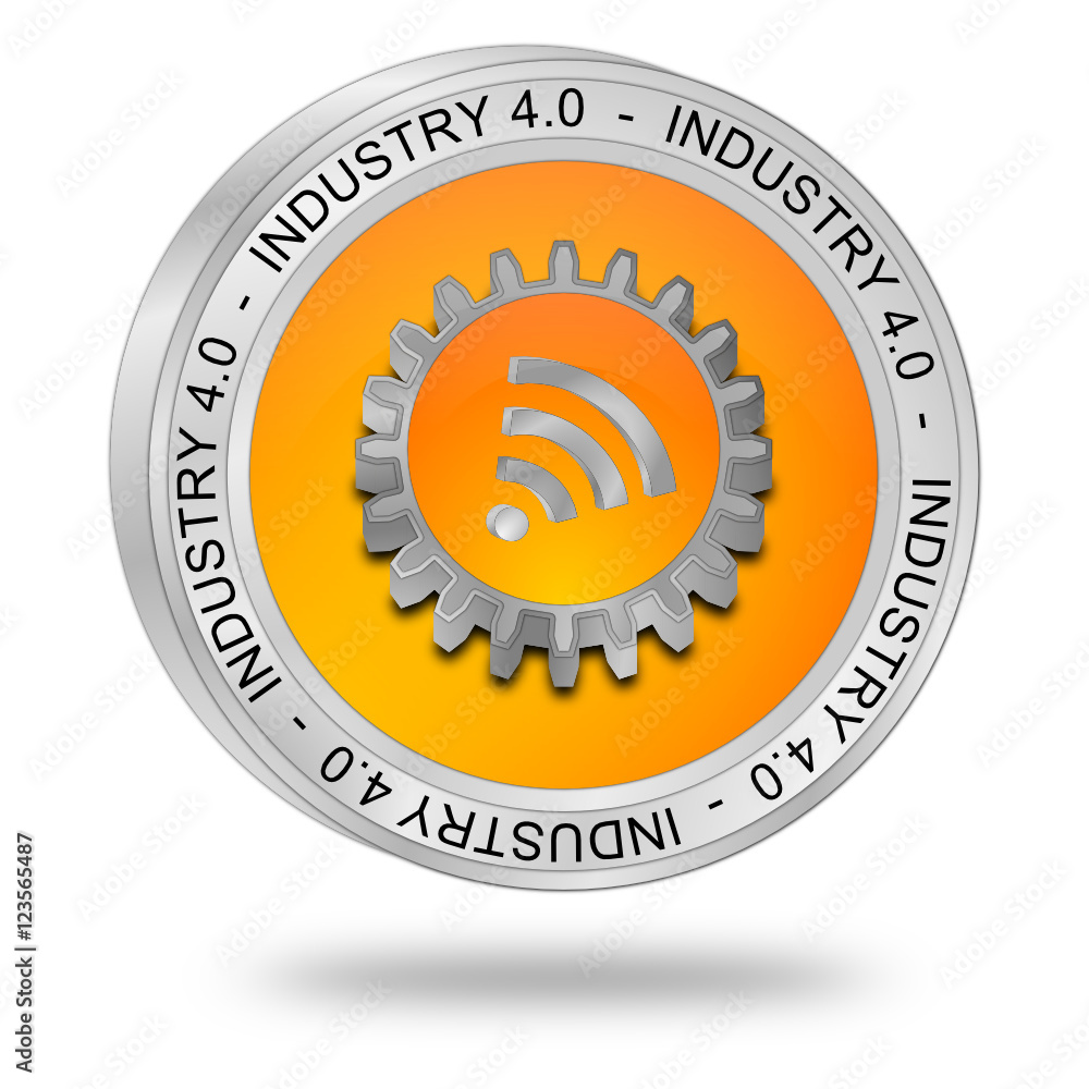 Industry 4.0 button - 3D illustration Stock Vector | Adobe Stock
