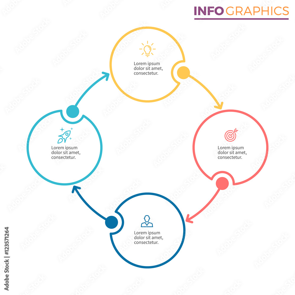 Linear infographics. Chart with 4 steps, options. Stock Vector | Adobe ...