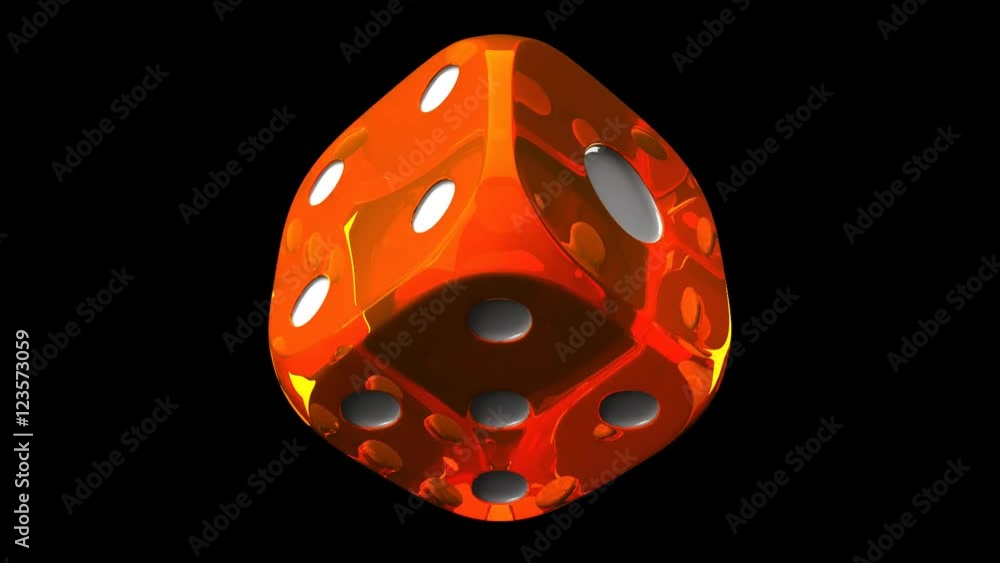 Orange Dice On Black Background. Loop able 3DCG render Animation. Stock ...