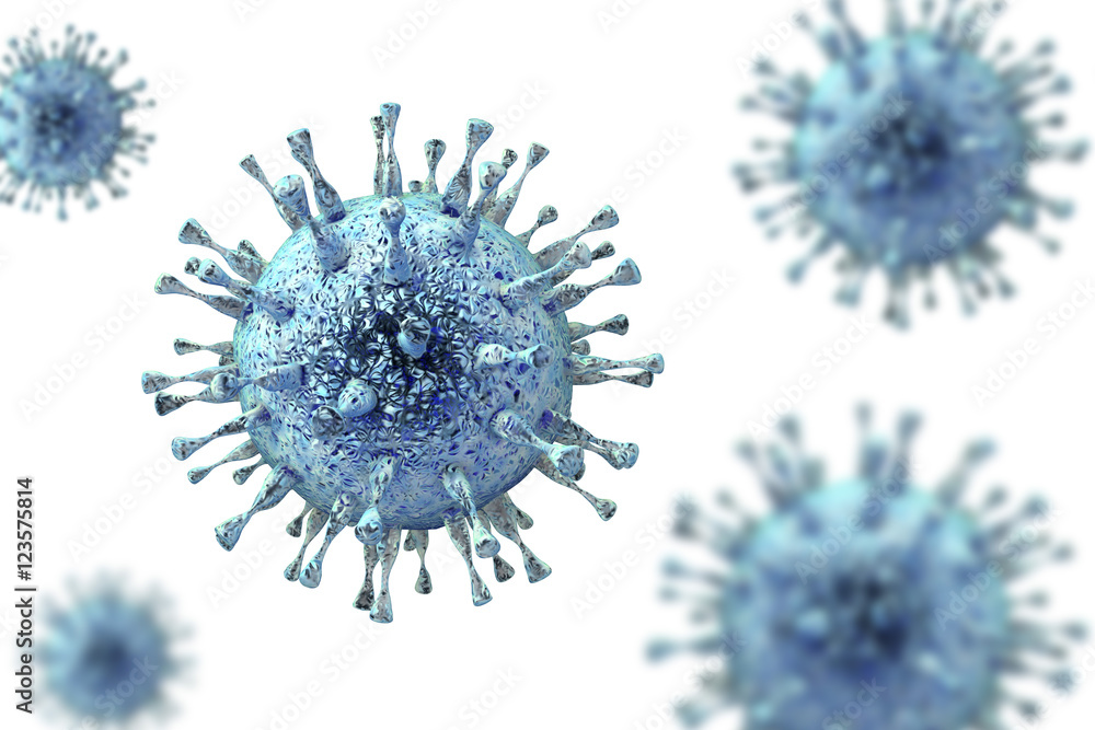 Cytomegalovirus CMV, a DNA virus from Herpesviridae family. 3D ...
