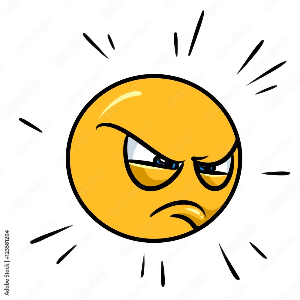 Angry sun cartoon illustration isolated image character Stock ...