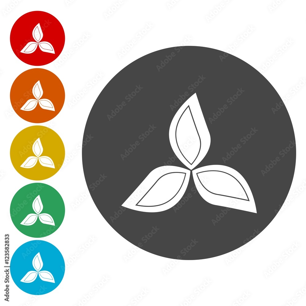Three leaf logo. Natural plant symbol Stock Vector | Adobe Stock