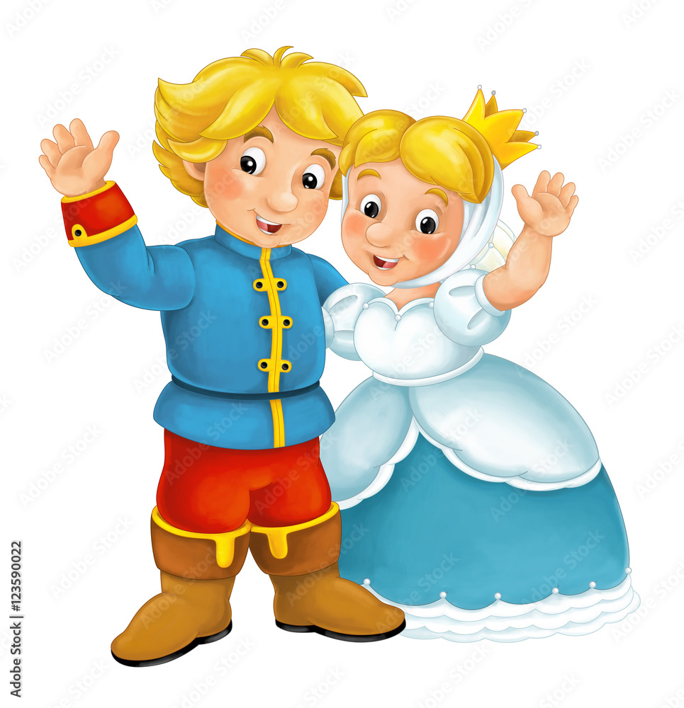 Cartoon isolated scene with king and queen - illustration for children ...