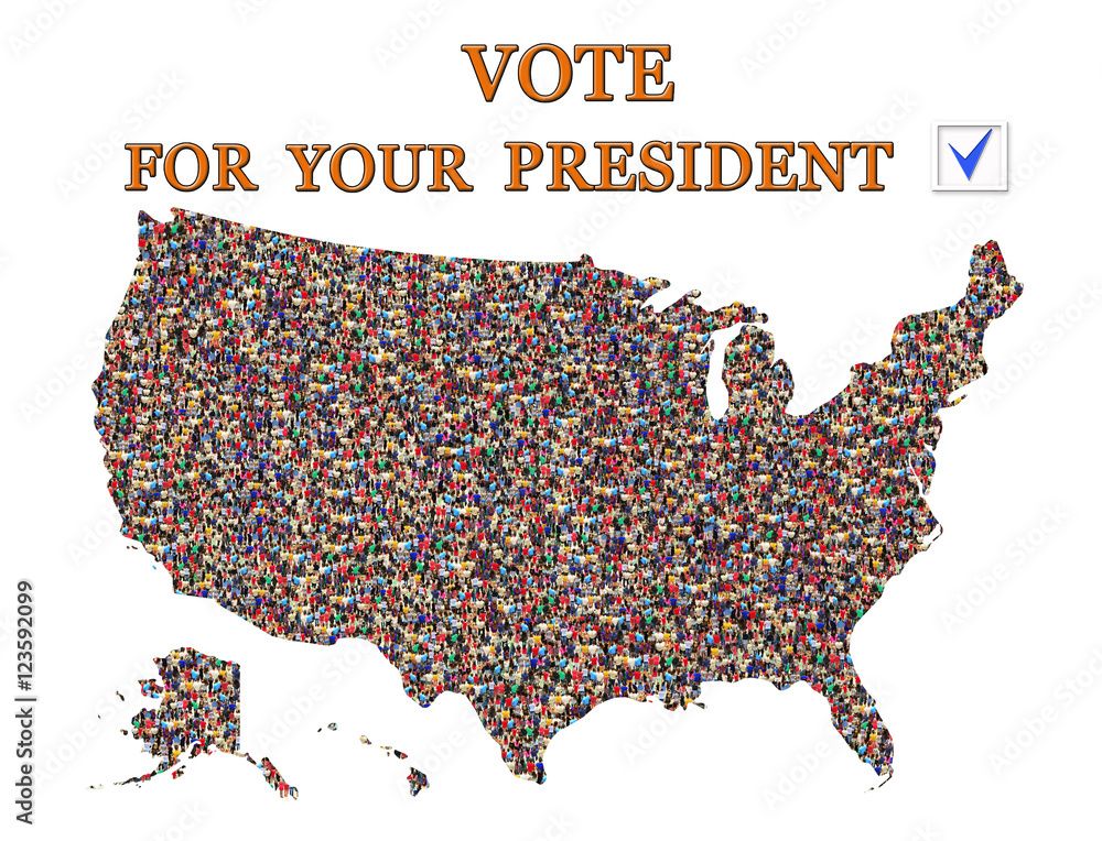 slogan for presidential election with map of USA Stock Photo | Adobe Stock