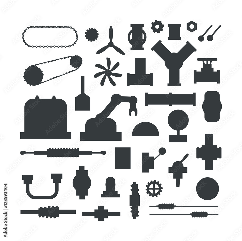 Machine parts vector illustration Stock Vector | Adobe Stock