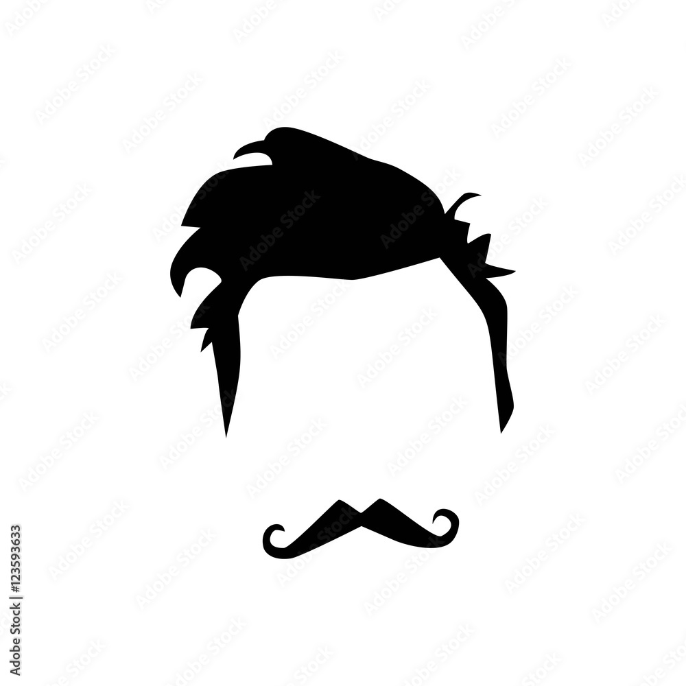 Hipster detailed hair and beards set. Fashion bearded man. Long beard ...