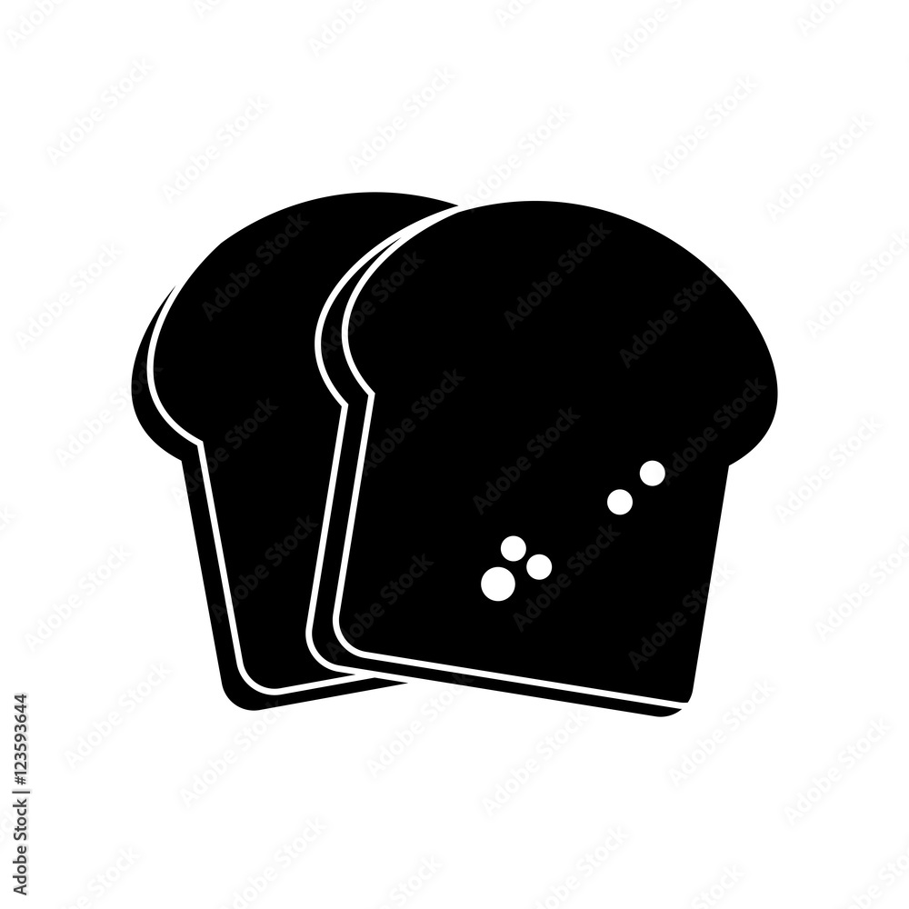 Bread icon. Bakery food product and menu theme. Isolated design. Vector ...