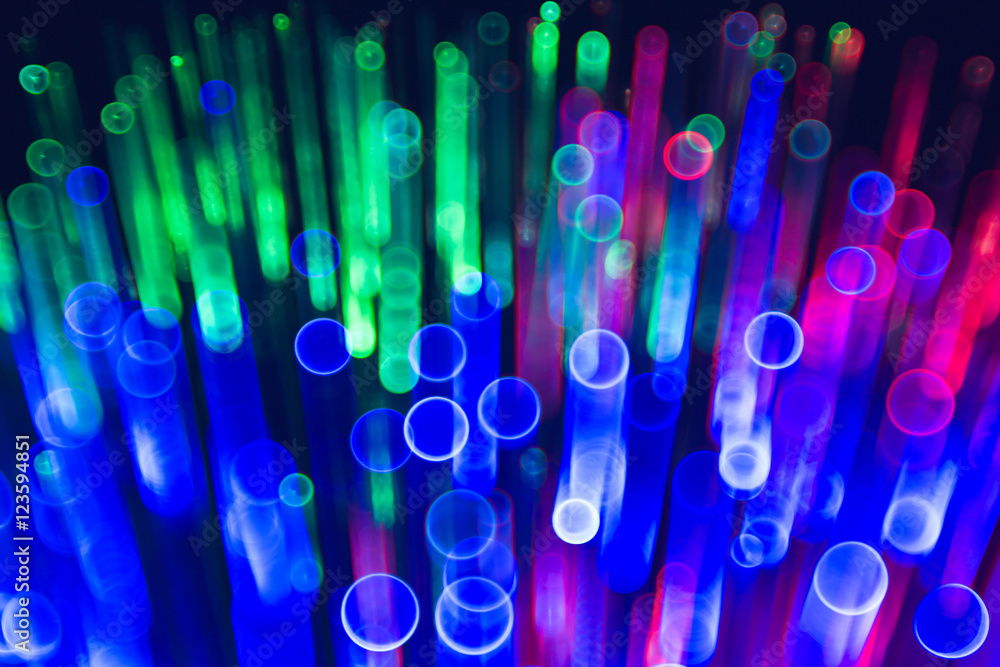 Different colored laser beams create beautiful light effects on Stock ...