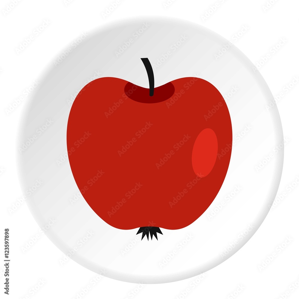Red apple icon. Flat illustration of red apple vector icon for web ...