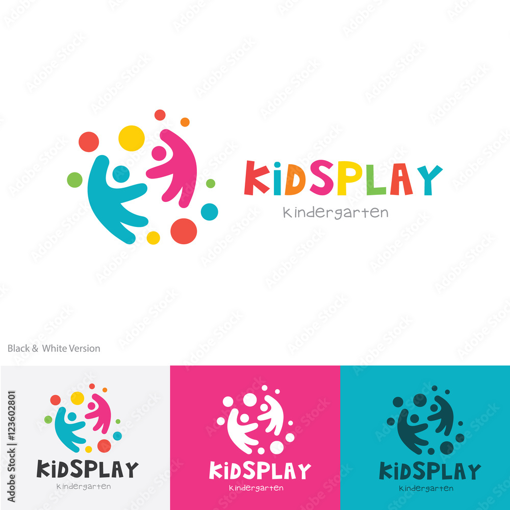 Kids logo, kids play logo, kindergarten logo, toy logo Stock Vector ...