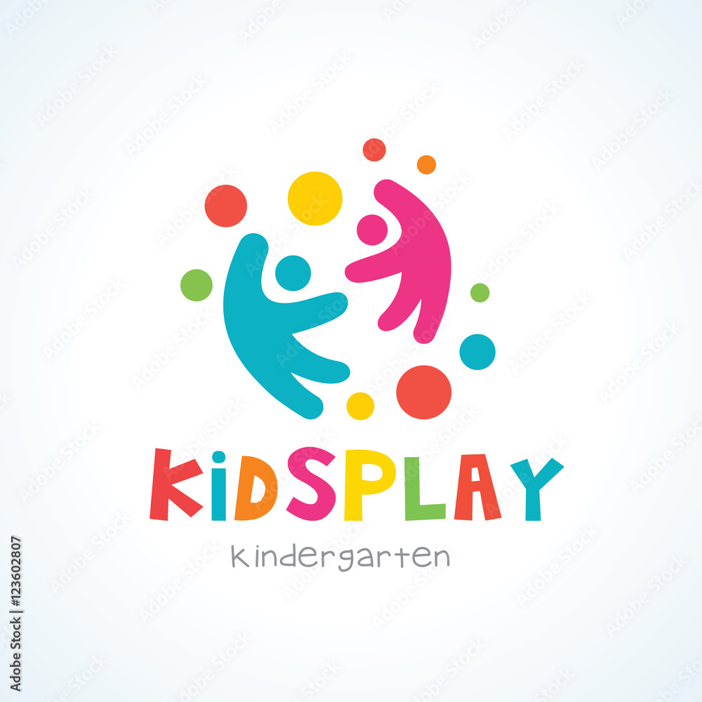 Kids logo, kids play logo, kindergarten logo, toy logo Stock Vector ...