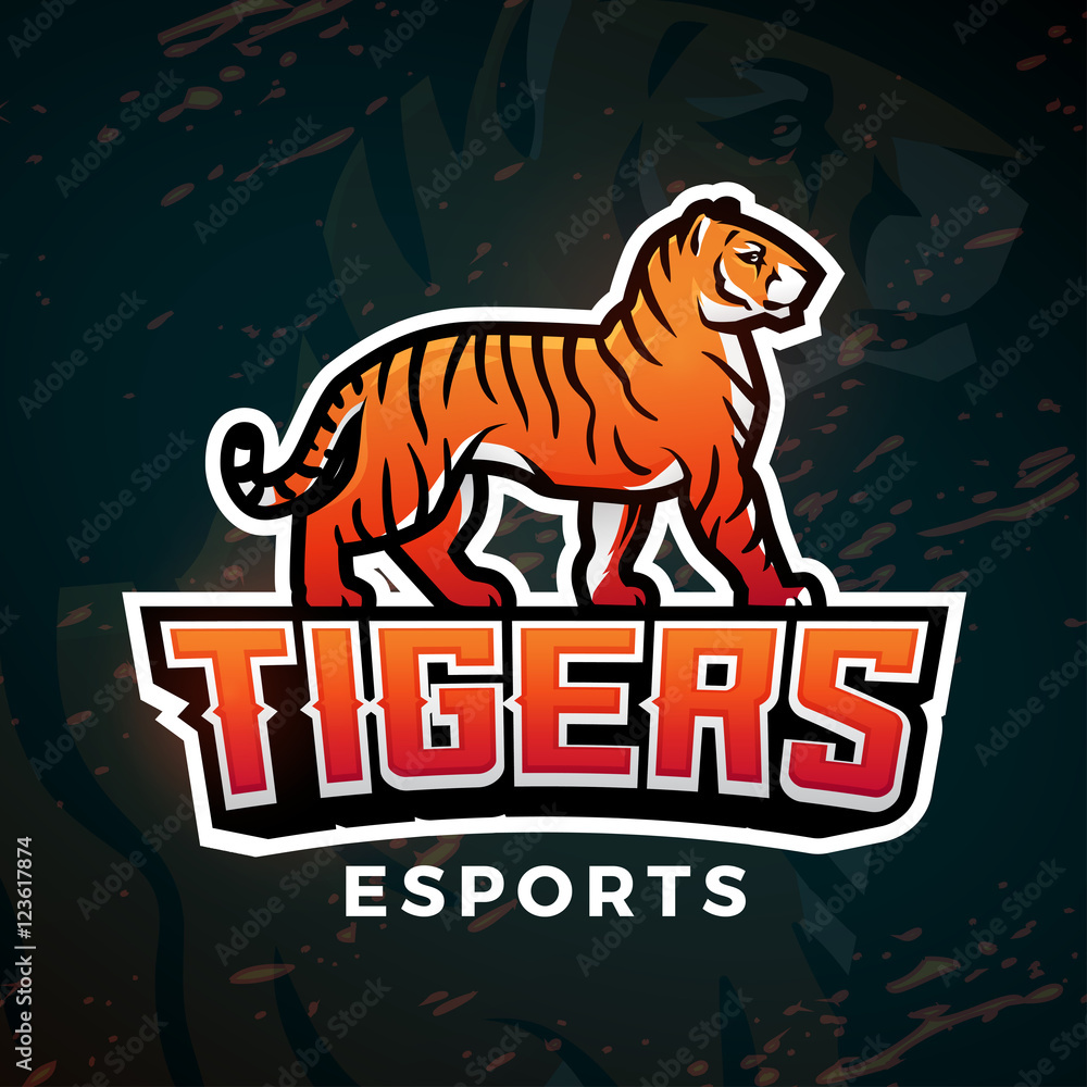 Tiger Football Logo Red