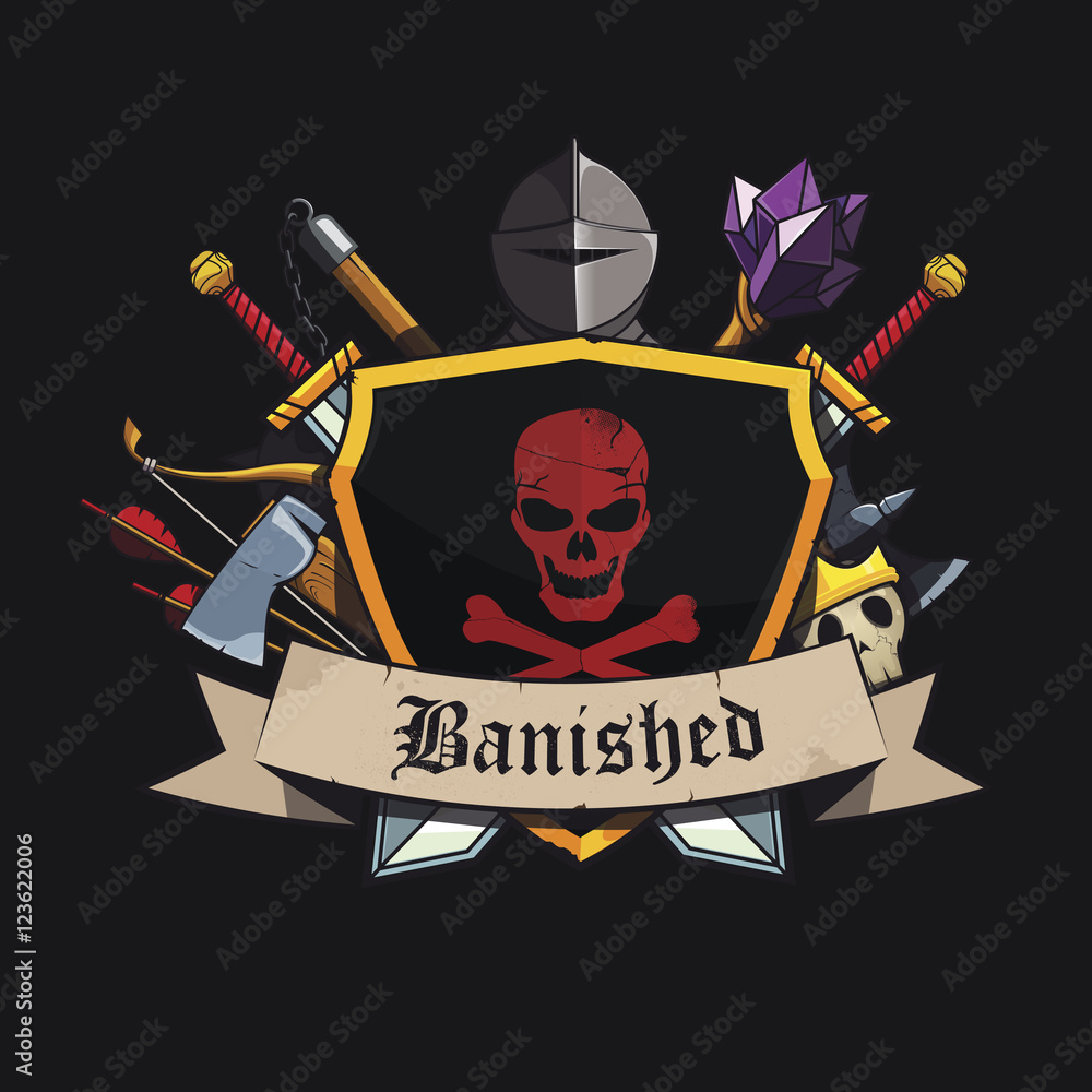 Banished albion online print Stock Vector | Adobe Stock