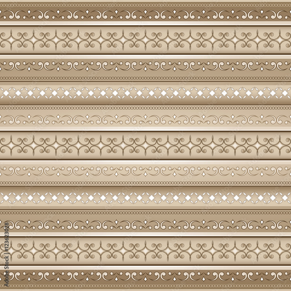 Vector line art seamless border for design template. Stock Vector ...