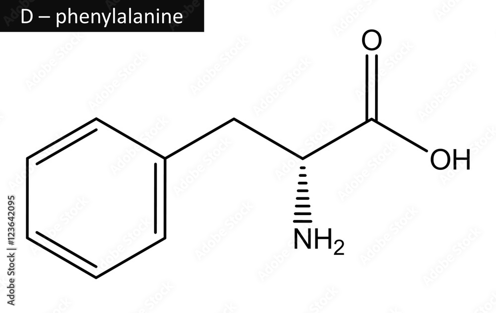 Molecular structure of D - phenylalanine Stock Illustration | Adobe Stock