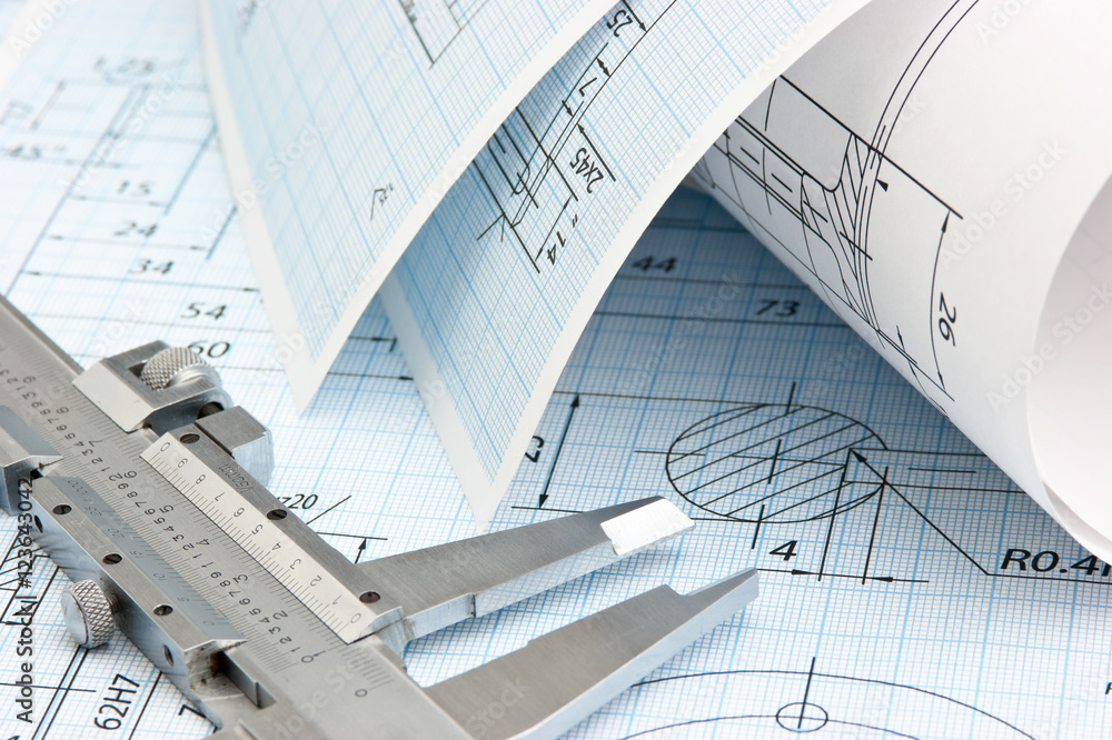 twisted technical drawing Stock Photo | Adobe Stock