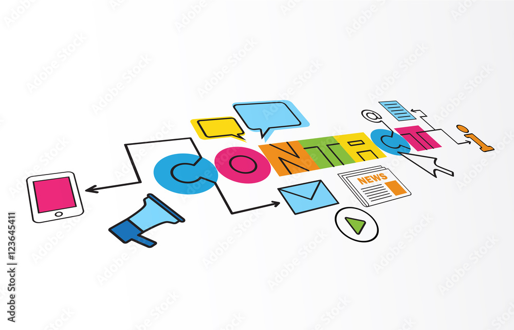 CONTACT Vector Concept Icons Stock Vector | Adobe Stock