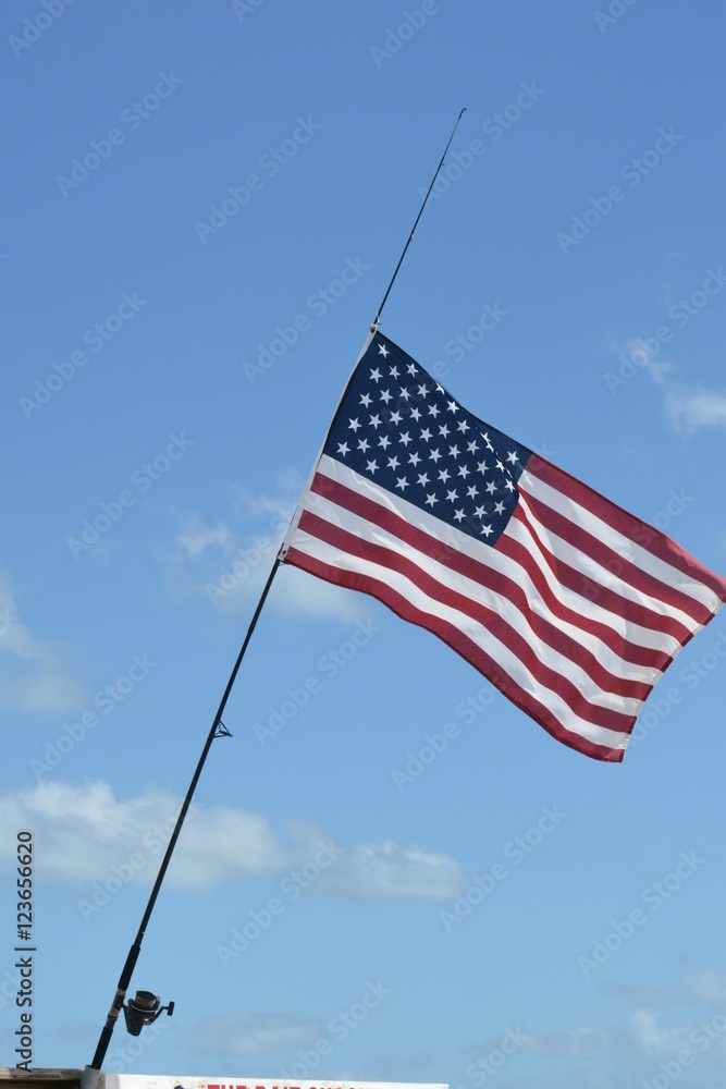 Fishing Pole mounted Flag Stock Photo | Adobe Stock