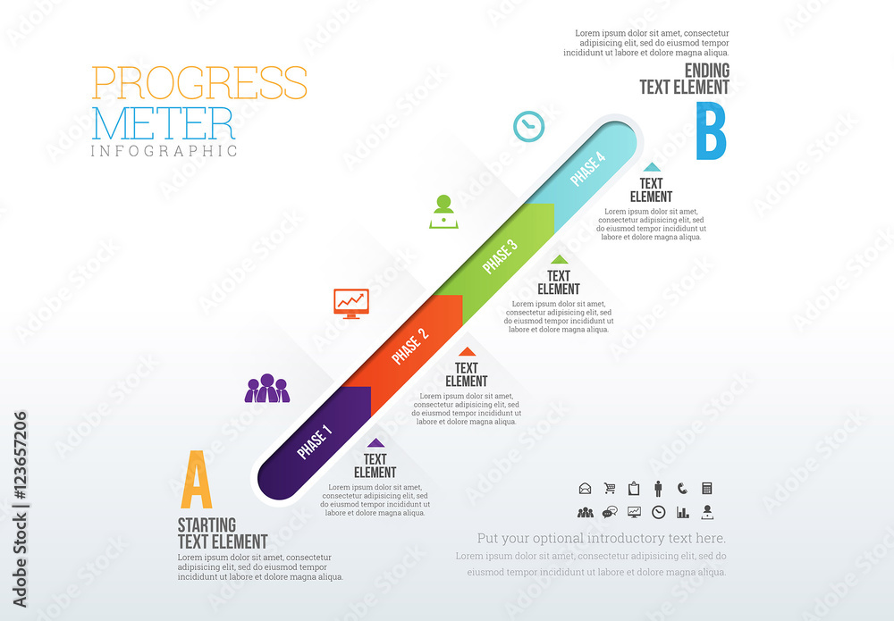 Progress Meter Infographic Stock Template | Adobe Stock