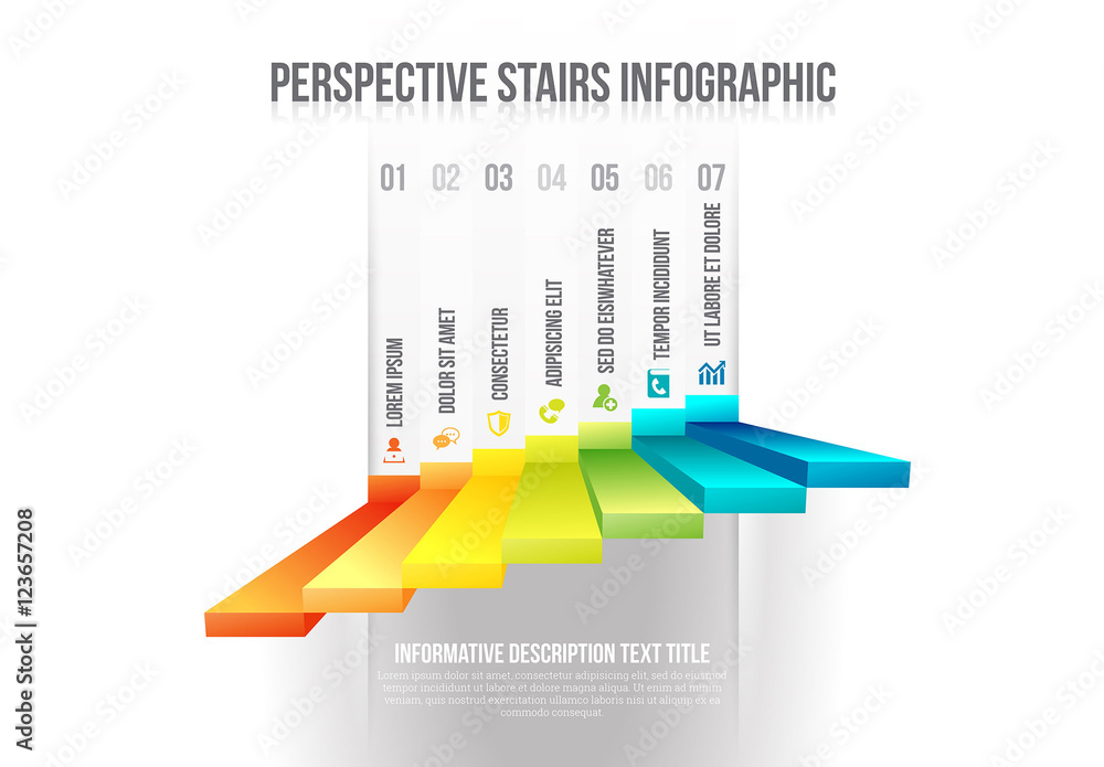 Perspective Stairs Infographic Stock Template | Adobe Stock