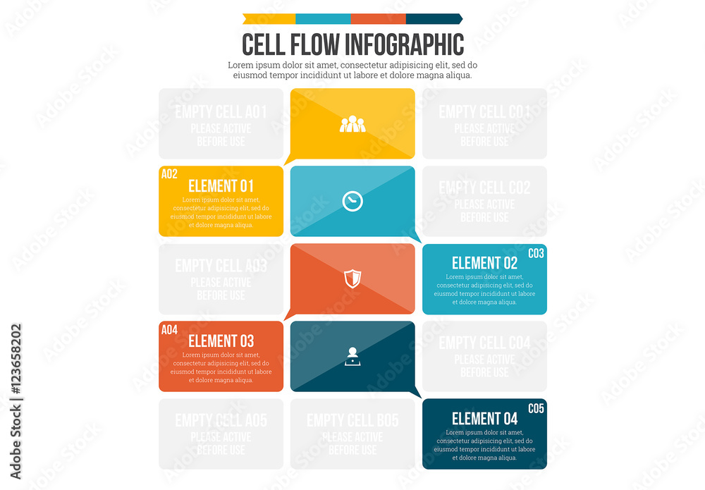 Stacked Talk Bubble Element Infographic Stock Template | Adobe Stock