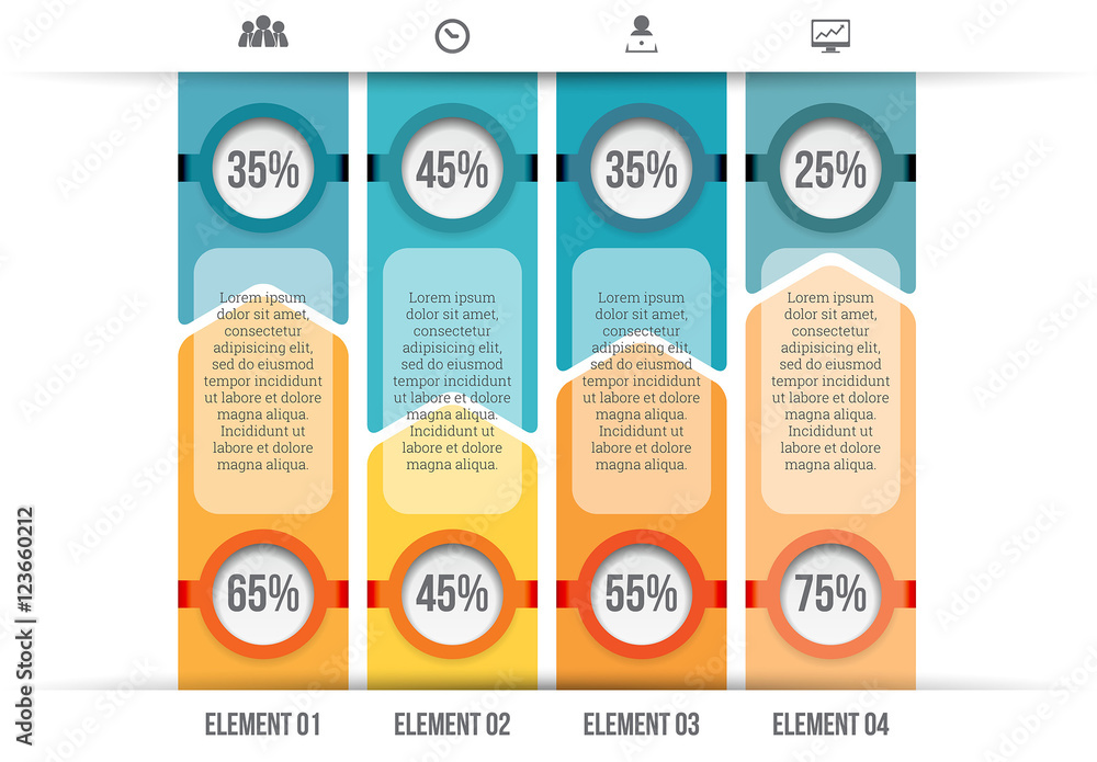 Positive Negative Bar Graph Infographic Stock Template | Adobe Stock