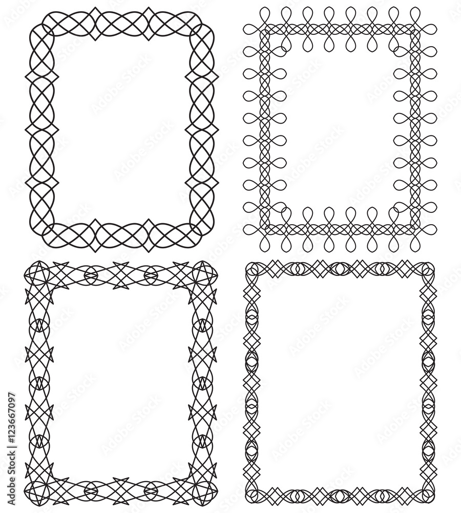 4 rectangular geometric frames Stock Vector | Adobe Stock