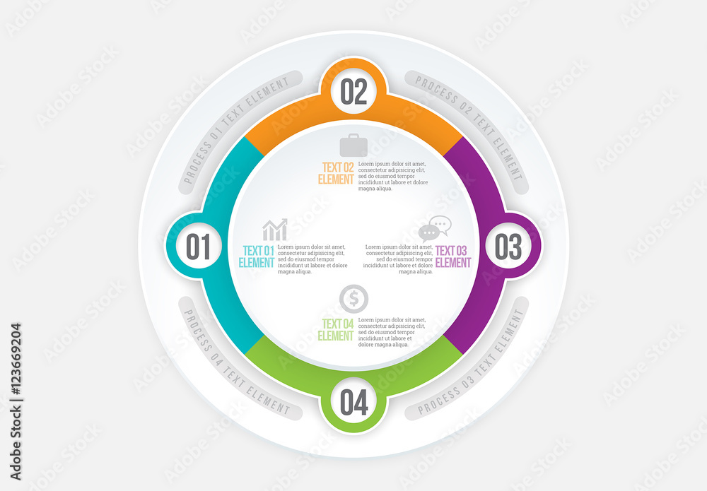 Large Four Section Circle Infographic Stock Template | Adobe Stock