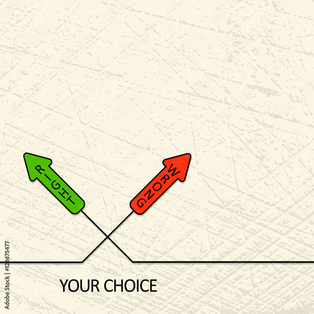 Choose path of direct way and curve way. Decision concept. SCrossroad ...