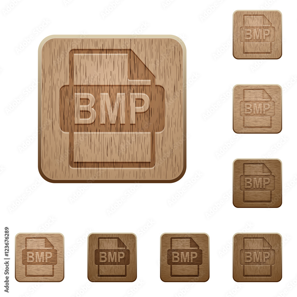 BMP file format wooden buttons Stock Vector | Adobe Stock
