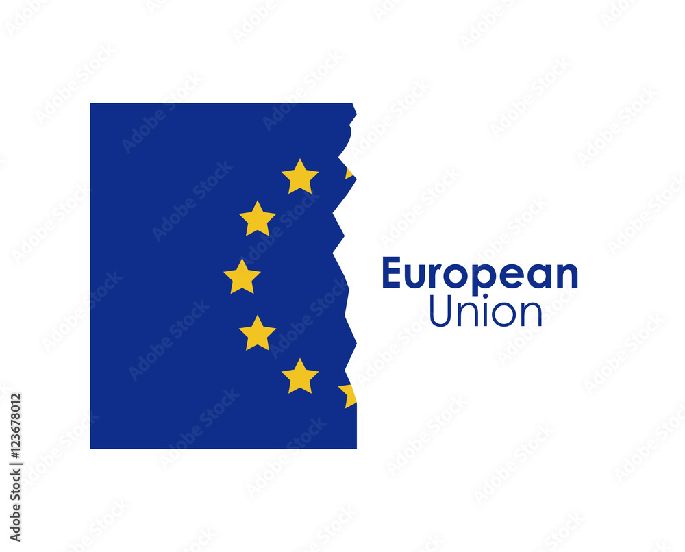 European union flag icon. Europe nation and government theme. Colorful ...