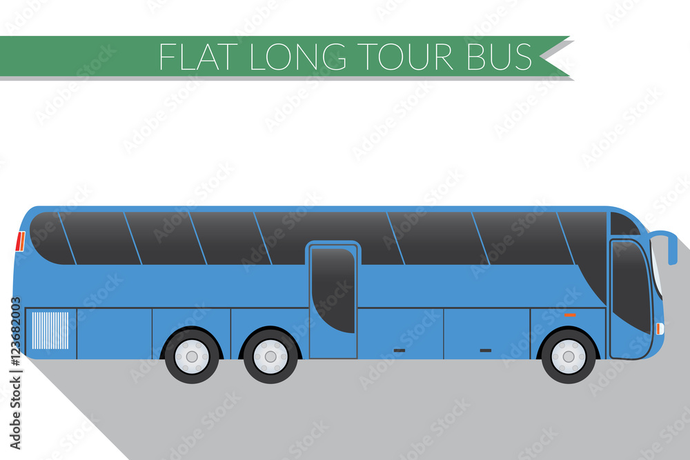Flat design vector illustration city Transportation, Bus, intercity ...