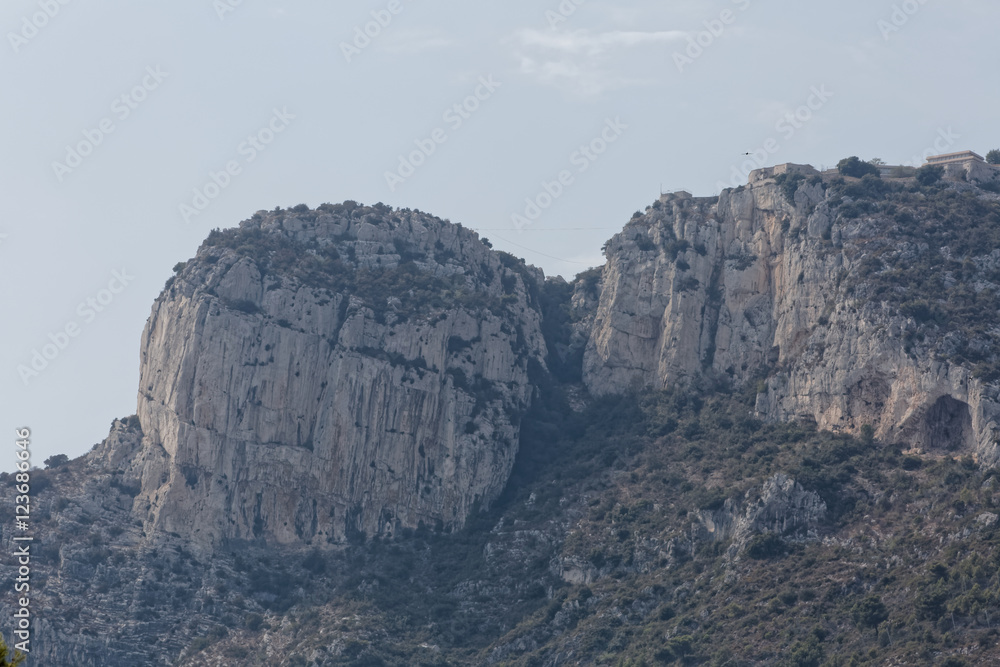 Les hauteurs de la Turbie, Promontoire de la tête de chien vues du ...