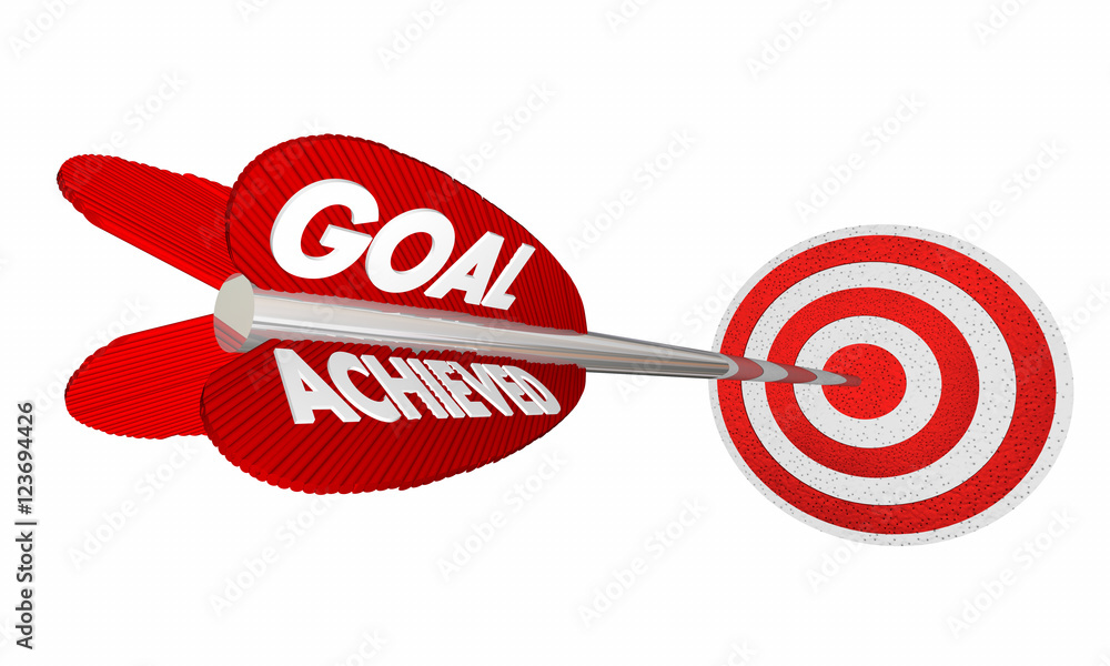 Goal Achieved Arrow Hitting Target Bulls Eye 3d Illustration Stock ... Goal Achieved Arrow Hitting Target Bulls Eye 3d Illustration Stock ...