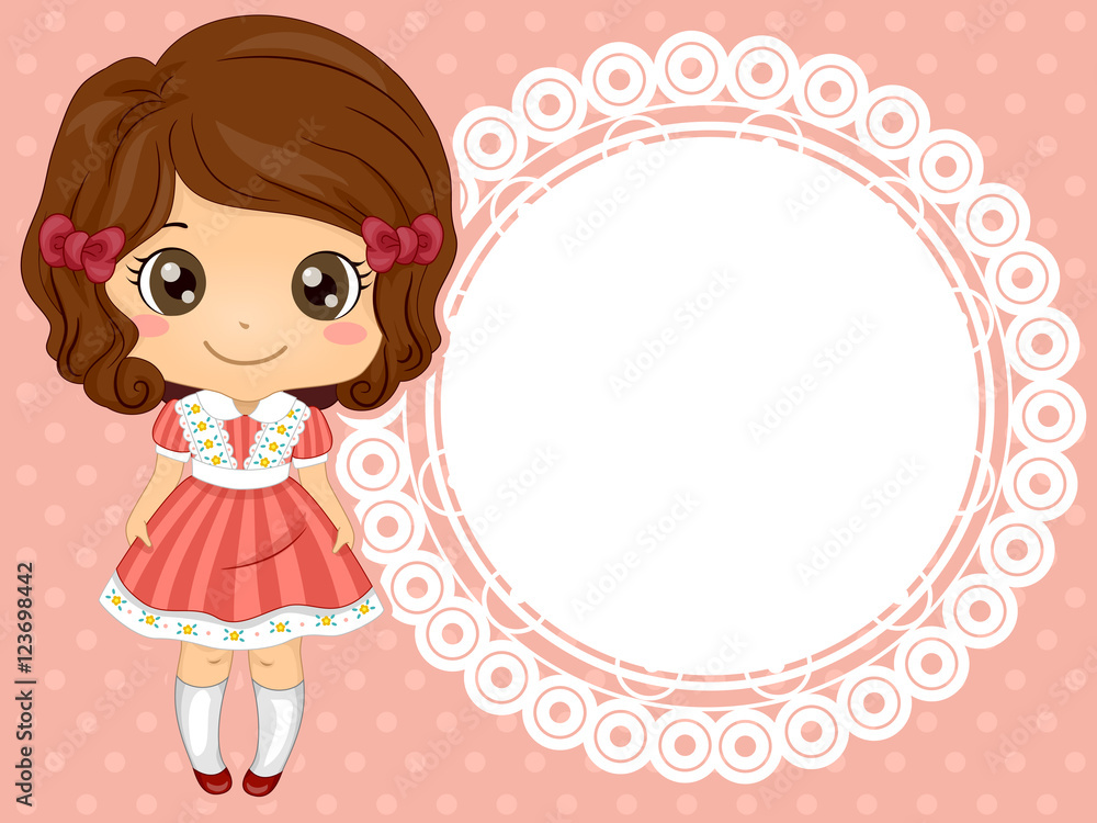 Kid Girls Frame Stock Vector | Adobe Stock