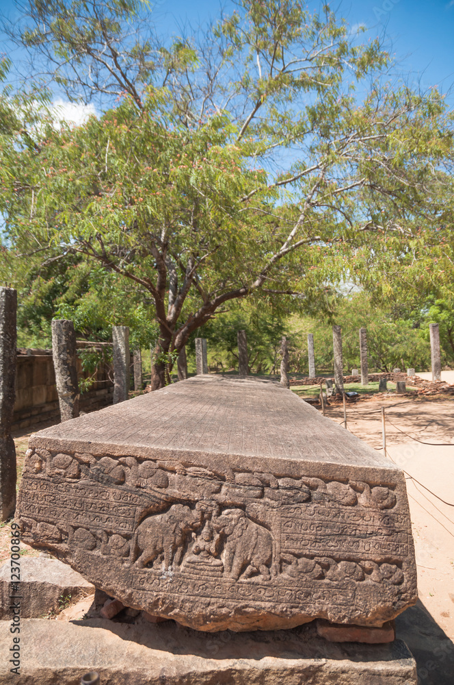 Gal Potha or stone book in ancient city of Polonnaruwa, Sri Lanka ...