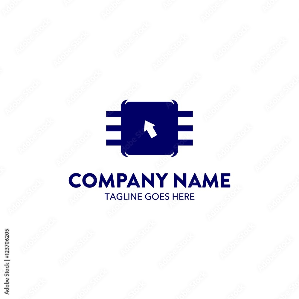 Computer And Network Logo Template Stock Vector | Adobe Stock