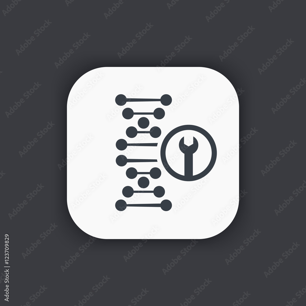 dna repair icon, genetic modifications, symbol with dna chain Stock ...