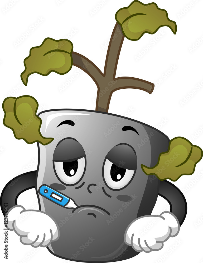 Mascot Plant Sick Stock Vector | Adobe Stock