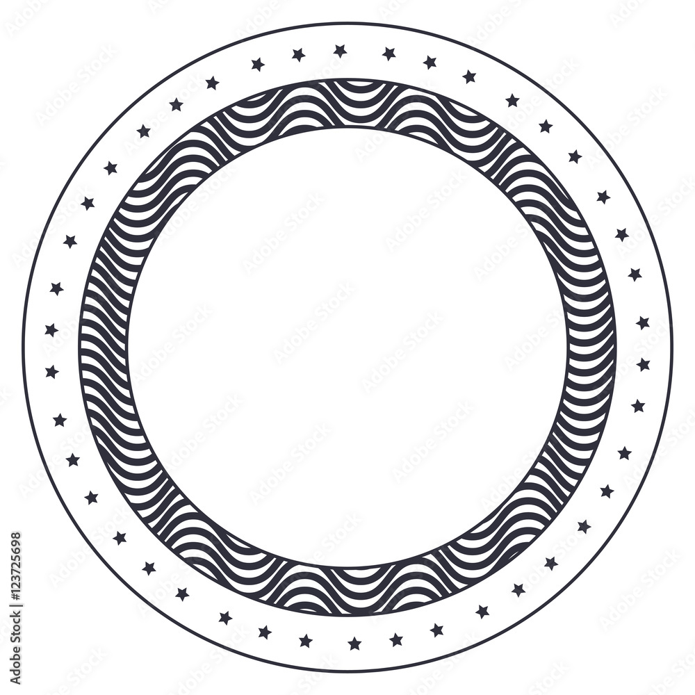 Decorative circle frame icon. Ornament border decoration and card theme ...
