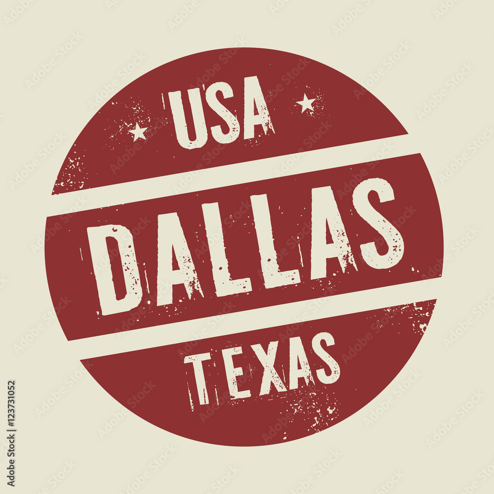 Grunge vintage round stamp with text Dallas, Texas Stock Vector | Adobe ...