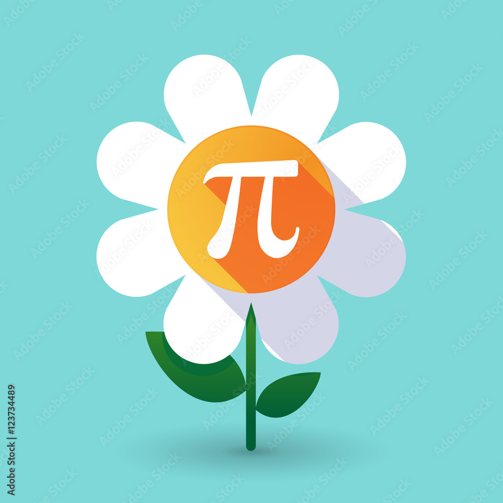 Long shadow daisy flower with the number pi symbol Stock Vector | Adobe ...
