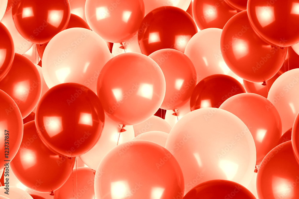 Red and pink party balloons background Stock Photo | Adobe Stock