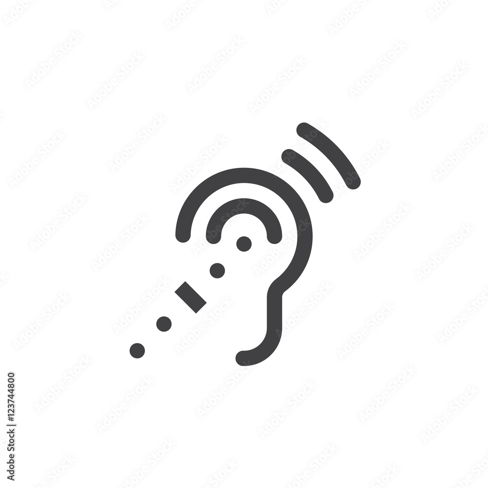 Assistive Listening Systems Symbol. deafness line icon, outline vector ...