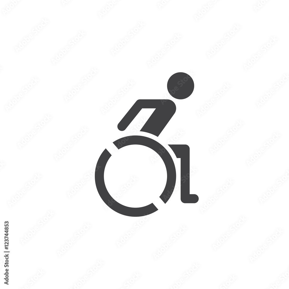 Wheelchair icon vector, handicap solid logo illustration, pictogram ...